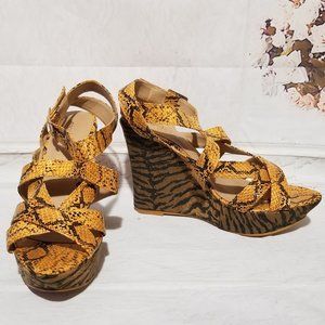 Nicole Lee | Shoes | Tiger Print Paige Wedges Platform Sandals | Poshmark